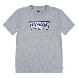 LEVI'S KIDS Jungen T-Shirt "LVB ON THE ROAD BATWING", grau, Gr. 6, meliert, Jersey, Obermaterial: 60% Baumwolle, 40% Polyester, Shirts, in melierter