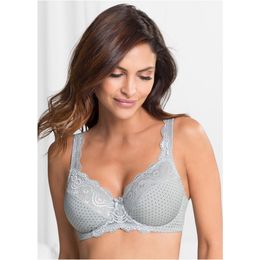 bonprix Damen B&uuml;gel-BH "B&uuml;gel-BH mit zarter Spitze (2er Pack)", Gr. 80, blau, Obermaterial: 88% Polyester, 12% Elasthan. Futter: 90% Polyamid, 10%