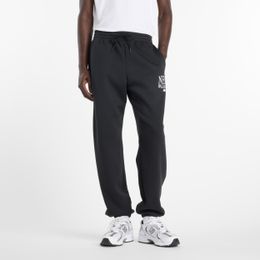 New Balance Herren Jogginghose, schwarz, Gr. XL, Obermaterial: 60% Baumwolle, 40% Polyester, Hosen, mit Kordelverschluss, aus