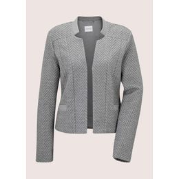 Madeleine Mode MADELEINE Damen Jackenblazer "Kurzblazer Moderner Jerseyblazer in Melange-Optik", grau, Modern, Gr. 42, Obermaterial: 83% Polyester PES. 14% Viskose