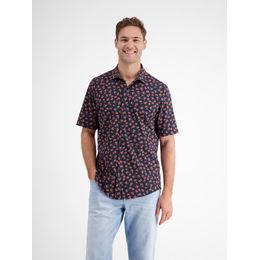 Lerros Herren Kurzarmhemd "Herren Jerseyhemd, floral gemustert", blau, Gr. L, 100% Baumwolle, Hemden