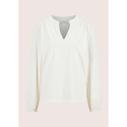 Madeleine Mode MADELEINE Damen Langarmbluse "Bluse Jerseybluse mit Rundhalsausschnitt", wei&szlig;, Modern, Gr. 34, Obermaterial: 73% Polyamid PA. 27% Elasthan EL.,