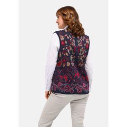 GOLDNER Damen Strickjacke "Elegante Viskose-Weste mit Muster", blau, Gr. 38, Obermaterial: 42% Polyacryl PAN. 32% Viskose CV. 26% Baumwolle CO.,