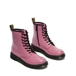 Dr. Martens M&auml;dchen Schn&uuml;rboots "1460 Y Black Patent Lamper", Gr. 38pink, Lackleder, Schuhe, Kinder Stiefel, Boots mit logobedruckter Anziehlasche