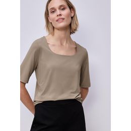 Street One Damen T-Shirtlight terra mocha, Gr. 46, unifarben, Stoff, 90% Nylon, 10% Elasthan, Shirts, aus Jersey in Unifarbe