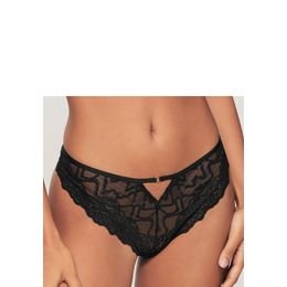 Lascana Damen String "Romea", Gr. 32, blau, Spitze, Obermaterial: 90% Polyamid, 10% Elasthan, Unterhosen, mit sexy Cut-Outs und feinem Ringaccessoire