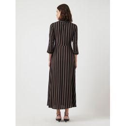 Y.A.S Damen Hemdblusenkleid "YASSAVANNA LONG SHIRT DRESS", schwarz, Gr. XS, gestreift, Web, Obermaterial: 100% Viskose, Kleider, Viskose, loose fit