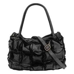 Shopper Samantha Look, Damen, Gr. B/H/T: 37cm x 25cm x 14cm onesize, schwarz, Leder, vintage, Taschen Shopper, echt Leder, Made in Italy