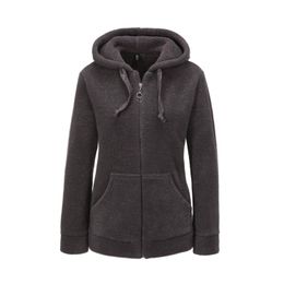 GOLDNER Damen Strickjacke "Flausch-Freizeitjacke in Blousonform", silber, Gr. 44, Obermaterial: 90% Polyester PES. 10% metallisierte Fasern MTF.,