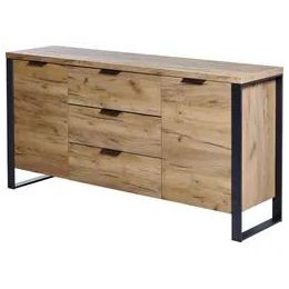Sideboard Jahnke "LOOP SB 150", braun (kerneiche), B:150cm H:76,2cm T:39,5cm, Holzwerkstoff, Sideboards, Sideboard, mit 2 T&uuml;ren + 3 Schubladen, Breite ca. 150 cm