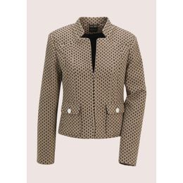 Madeleine Mode MADELEINE Damen Jackenblazer "Jacquardblazer Stilvoller Kurzblazer mit grafischem Muster", schwarz, Modern, Gr. 42, Obermaterial: 70% Polyester PES.