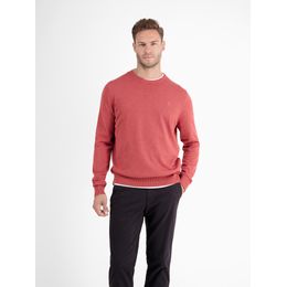 Lerros Herren Strickpullover "Crewneck Strickpullover", rot, Gr. S, 100% Baumwolle, Pullover, Weicher Strick-Pullover, Rundhalsausschnitt, lange