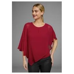 Chiffonbluse Laura Scott, Damen, Gr. 36, rot, Web, Obermaterial: 100% Polyester. Top: 95% Viskose, 5% Elasthan, unifarben, bequem h&uuml;ftlang, Rundhals, Blusen Chiffonbluse, f&uuml;r festliche Anl&auml;sse
