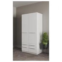 Kleiderschrank Priess "Schrank Garderobe W&auml;scheschrank Barcelona in 5 Breiten", wei&szlig;, B:94cm H:193cm T:54cm, Holzwerkstoff, Schr&auml;nke, Kleiderschrank, viel Stauraum, ger&auml;umige Schubk&auml;sten, mit Spiegel, MADE IN GERMANY