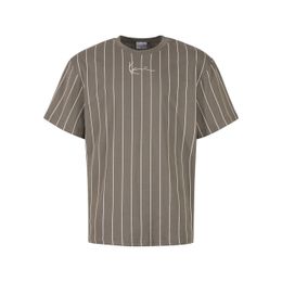 T-Shirt Karl Kani "Karl Kani KK Small Signature Essential Pinstripe Tee", Jungen, Gr. L, braun, 100% Baumwolle, gestreift, oversize, Rundhals, Shirts T-Shirt