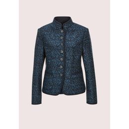 Madeleine Mode MADELEINE Damen Kurzblazer "Kurzblazer Verk&uuml;rzter Wollblazer mit Stehkragen, Taschen", blau, Modern, Gr. 40, Obermaterial: 60% Polyester PES. 37%