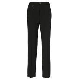 GOLDNER Damen Stoffhose "Kurzgr&ouml;&szlig;e Elegante Stretchhose mit B&uuml;gelfalten", schwarz, Gr. 21, Obermaterial: 53% Polyester PES. 43% Schurwolle WV. 4%