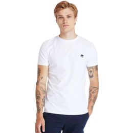 Timberland Herren T-Shirt "DUNSTAN RIVER Short Sleeve Tee", wei&szlig;, Gr. M, Single Jersey, Obermaterial: 100% Baumwolle, Shirts, mit Logostickerei, aus