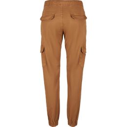 Urban Classics Damen Cargohose "Urban Classics Damen Ladies High Waist Cargo Jogging Pants", braun, Gr. XXXL, unifarben, 98% Baumwolle, 2% Elasthan,