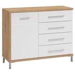 Sideboard Inosign "Mondego Kommode mit 1 T&uuml;r und 4 Schubk&auml;sten", braun (opaque wei&szlig; hg, artisan eiche, opaque wei&szlig;), B:108cm H:87cm T:40cm, MDF, Spanplatte, Sideboards, Sideboard