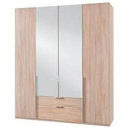 Kleiderschrank wimex "New York", braun (struktureichefarben hell, spiegel), B:180cm H:208cm T:58cm, Schr&auml;nke, Kleiderschrank, mit Spiegelt&uuml;r