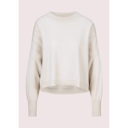 Madeleine Mode MADELEINE Damen Longpullover "Strickpullover Kaschmir Pullover mit Rundhalsausschnitt", wei&szlig;, Modern, Gr. 48, Obermaterial: 90% Schurwolle WV. 10%