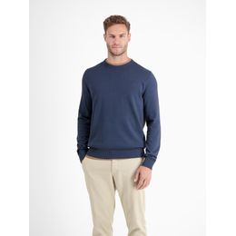 Lerros Herren Strickpullover "Herren Strickpullover aus Baumwolle mit Crewneck Ausschnitt", blau, Gr. XL, 100% Baumwolle, Pullover, Weicher