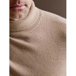 Lerros Herren Rollkragenpullover "Herren Rollkragenpullover - l&auml;ssige Optik, w&auml;rmender", beige, Gr. XXL, 88% Wolle, 12% Kaschmir, Pullover