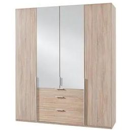 Kleiderschrank wimex "New York", braun (struktureichefarben hell, spiegel), B:180cm H:236cm T:58cm, Schr&auml;nke, Kleiderschrank, mit Spiegelt&uuml;r