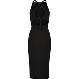Urban Classics Damen A-Linien-Kleid "Urban Classics Damen Ladies Midi Rib Knit Crossed Back Dress", schwarz, Gr. XXXL, unifarben, 35% Polyacryl, 35%