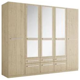 Kleiderschrank Priess "Schrank Garderobe W&auml;scheschrank Barcelona in 5 Breiten", braun (edelbuchefarben), B:230cm H:193cm T:54cm, Holzwerkstoff, Schr&auml;nke, Kleiderschrank, viel Stauraum, ger&auml;umige Schubk&auml;sten, mit Spiegel, MADE IN GERMANY