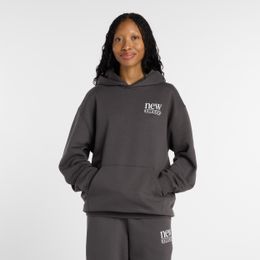 New Balance Damen Kapuzensweatshirt, grau, Gr. XS, Obermaterial: 60% Baumwolle, 40% Polyester, Sweatshirts, mit Kapuze, ohne Verschluss, aus