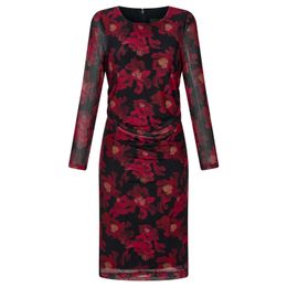 GOLDNER Damen Abendkleid "Printkleid mit Blumenmuster", schwarz, Gr. 42, Obermaterial: 90% Polyester PES. 10% Elasthan EL., Kleider, geschickte