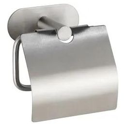 Toilettenpapierhalter Wenko "Orea", silber (silberfarben), B:14cm H:12,5cm L:7cm, Edelstahl, Toilettenpapierhalter
