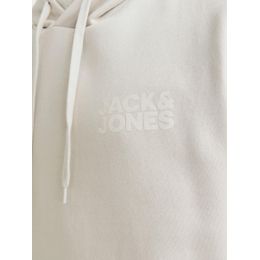 Jack & Jones JACK & JONES Herren Kapuzensweatshirt "JJECORP LOGO SWEAT HOOD NOOS", grau, Gr. S, bedruckt, angeraute Sweatware, Obermaterial: 70% Baumwolle, 30%