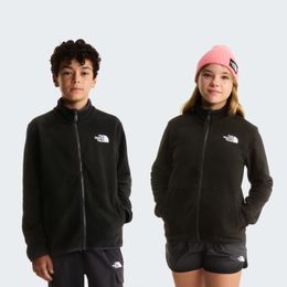 The North Face Kinder Fleecejacke "TEEN GLACIER FZ ZIP IN JACKET"tnf schwarz, Gr. XS, Obermaterial: 100% Polyester, Jacken, mit Zip-In-Funktion,