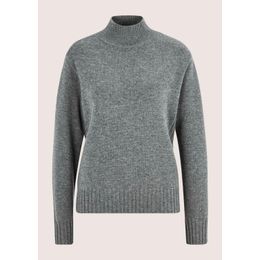 Madeleine Mode MADELEINE Damen Longpullover "Strickpullover Stilvoller Kaschmirpullover mit Stehkragen", grau, Modern, Gr. 44, Obermaterial: 90% Schurwolle WV. 10%
