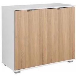 Hochkommode Priess, wei&szlig; (wei&szlig;, struktureichefarben hell), B:82cm H:71cm T:38cm, Sideboards, T&uuml;rkommode