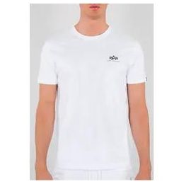 Rundhalsshirt Alpha Industries "Backprint T", Herren, Gr. XL, wei&szlig;, Single Jersey, Obermaterial: 80% Baumwolle, 20% Polyester, bedruckt, regular fit normal, Rundhals, Shirts Rundhalsshirt