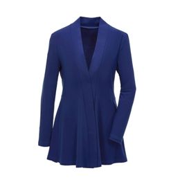 GOLDNER Damen Sweatjacke "Kurzgr&ouml;&szlig;e Leichte Shirtjacke lila mit Stretch", blau, festlich, Gr. 20, Obermaterial: 95% Polyester PES. 5% Elasthan EL.,