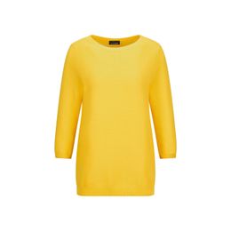 GOLDNER Damen Rundhalspullover "Kurzgr&ouml;&szlig;e Eleganter Baumwollpullover, Halbarm", gelb, Modisch, Gr. 24, Obermaterial: 100% Baumwolle CO., Pullover,
