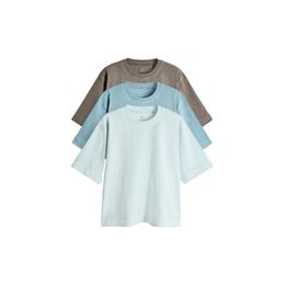 The Set T-Shirt Damen Gr&ouml;&szlig;e 4XL/5XL taubenblau / hellblau / taupe