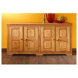 Sideboard OTTO HOME "Lisa", beige (natur gebeizt, gewachst), B:158,5cm H:80cm T:35cm, Massivholz, Sideboards, Sideboard, Kommode aus massivem Kiefernholz, in 2 Breiten lieferbar