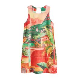 next Kleid Damen Gr&ouml;&szlig;e 42 hellbraun / gr&uuml;n / apricot / rot Sommerkleid