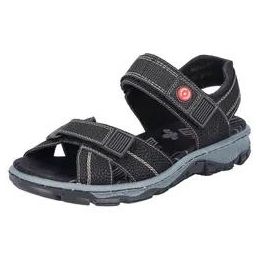 Sandale Rieker, Damen, Gr. 36, schwarz, Lederimitat, Schuhe Sandale, Sommerschuh, Outdoorschuh, Keilabsatz, in Trekking-Optik