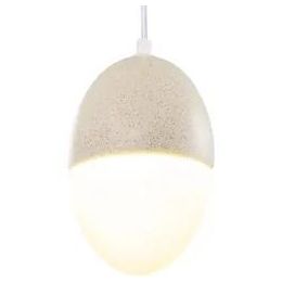 Paco Home Pendelleuchte "GREGG", beige (sand), 1, &Oslash; 13cm, Leuchten, LED, E27, Lampe F&uuml;r Wohnzimmer Esszimmer K&uuml;che, H&ouml;henverstellbar, Pendelleuchte