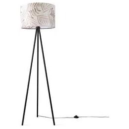 Paco Home Stehlampe "Trina Kuba", schwarz, H: 148,5cm, Leuchten, Stehlampe Wohnzimmer Schlafzimmer Lampenschirm Beige Palme Stoff, Stehlampe