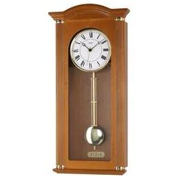 Funk-Pendelwanduhr AMS "F5014/9", braun (kirschbaumfarben), Wanduhren, B/H/L: 28cm x 10cm x 64cm, Quarzuhr, Holz-/Glasgeh&auml;use, Erle Kirsche,Esszimmer,Made in Germany
