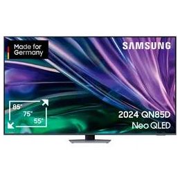 Samsung QLED Mini LED-Fernseher, Energieeffizienz: F (A-G), silber (carbon silber), 85 &prime;&prime;, Fernseher, Neural Quantum 4K AI Gen2 Prozessor, Gaming Hub, bis zu 120Hz