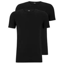 T-Shirt BOSS, Herren, Gr. M (50), schwarz, Single Jersey, Obermaterial: 95% Baumwolle, 5% Elasthan, Rundhals, Shirts T-Shirt